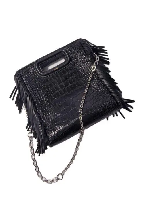 Maje Crocodile-effect Leather M Bag