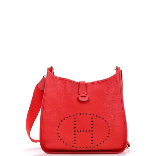 Hermès Evelyne Bag Gen Iii Clemence Gm - Red