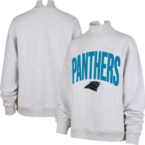 '47 Carolina Panthers Subtle Muse Mock Neck Sweatshirt - Gray