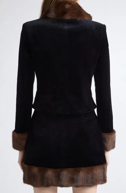 TANNER FLETCHER Antoinette Faux Fur Collar Jacket