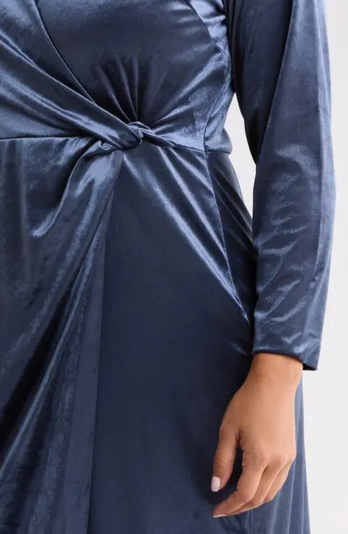 Chelsea28 Twist Detail Long Sleeve Midi Dress