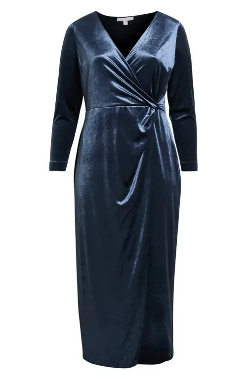 Chelsea28 Twist Detail Long Sleeve Midi Dress