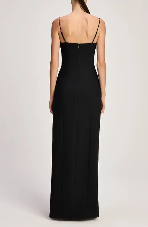 Cinq À Sept Midnight Dandelion Embroidered Gown
