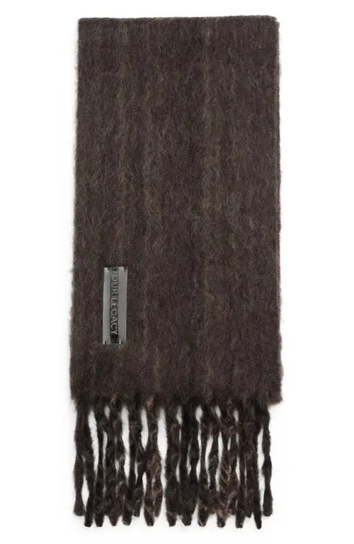 Our Legacy Estate Wave Textured Alpaca & Wool Blend Scarf - Choco