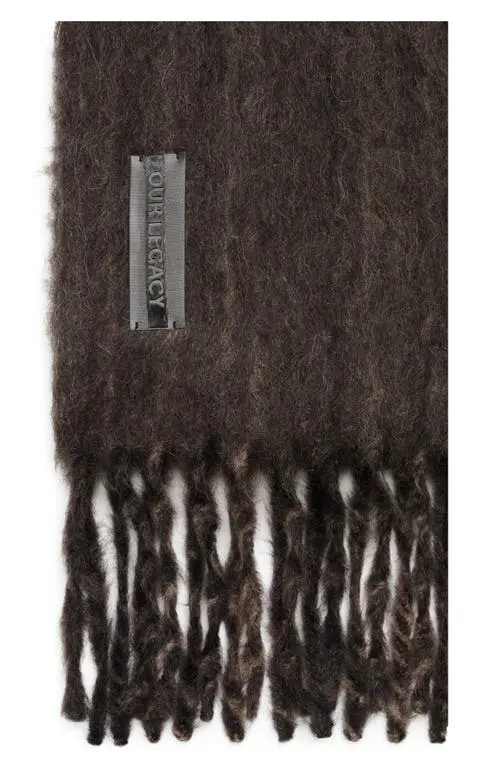 Our Legacy Estate Wave Textured Alpaca & Wool Blend Scarf - Choco