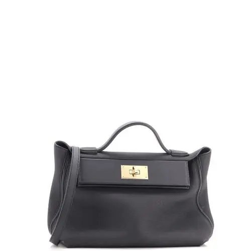 Hermès 24/24 Bag Bicolor Togo With Swift 29 - Black