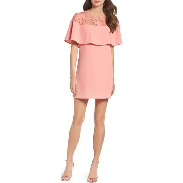 BB DAKOTA OCCASION Bb Dakota Lace Capelet Dress