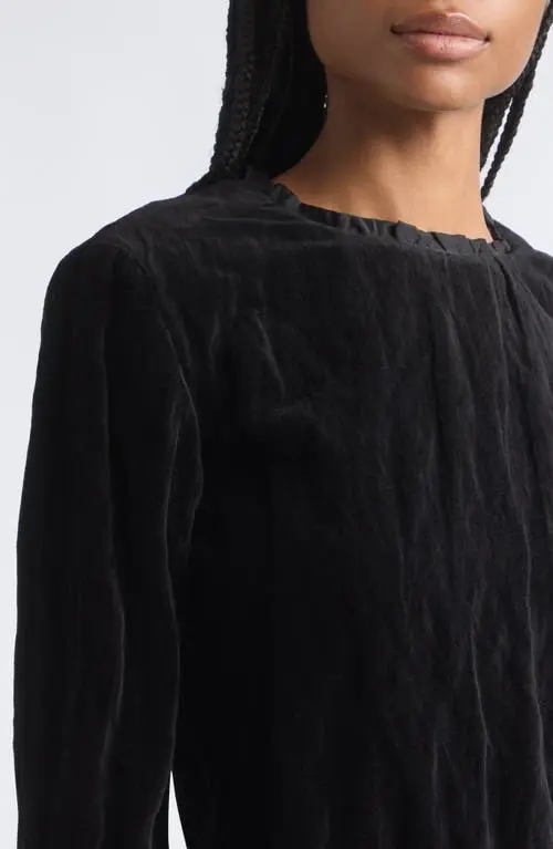 COLLEEN ALLEN Crushed Velvet Crewneck Top