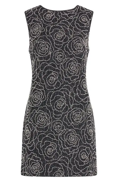 MILLY Ivette Beaded Minidress - Black/silver