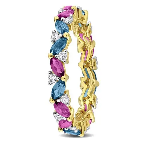 JULIANNA B. Multi-gemstone & Lab Grown Diamond Eternity Ring
