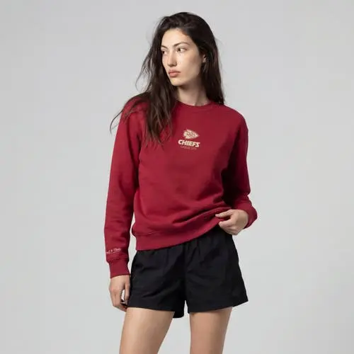 Mitchell & Ness Kansas City Chiefs Core Essentials Micro Logo Fleece Sweatshirt - Red