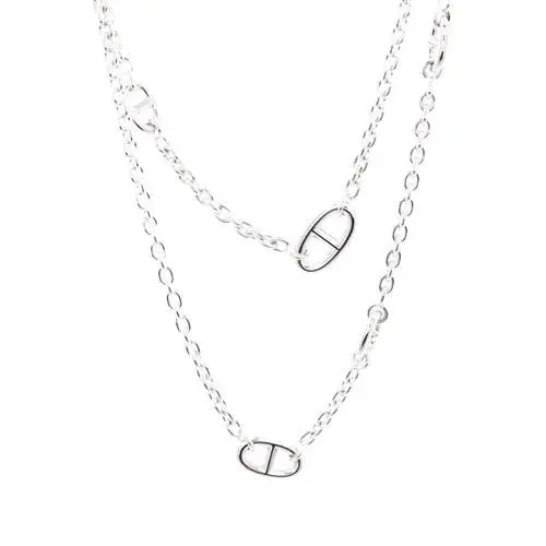 Hermès Farandole Long Necklace Sterling Silver 120 - Metallic Silver