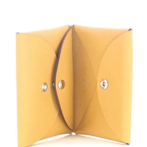 Hermès Calvi Duo Card Holder Evercolor - Brown