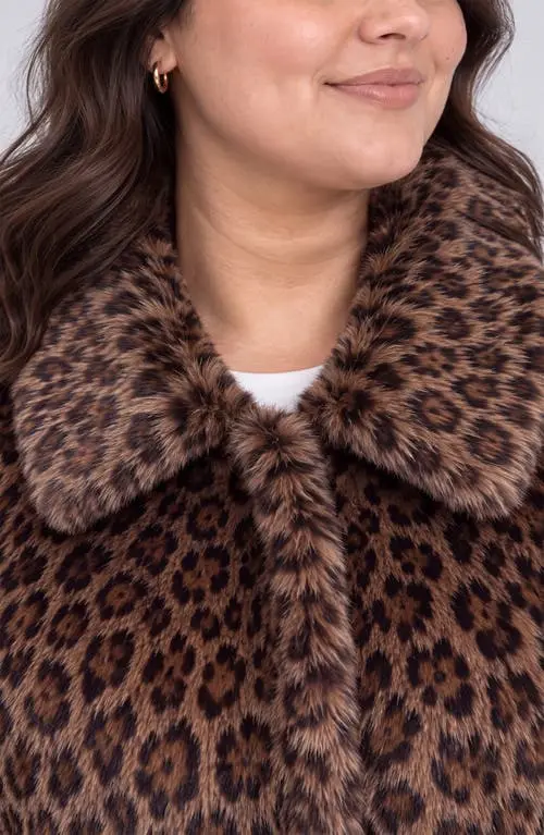 LIVERPOOL Leopard Print Faux Fur Coat