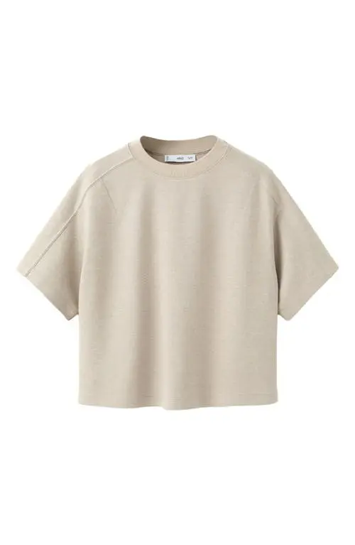 Mango Seam Detail T-shirt - Ecru