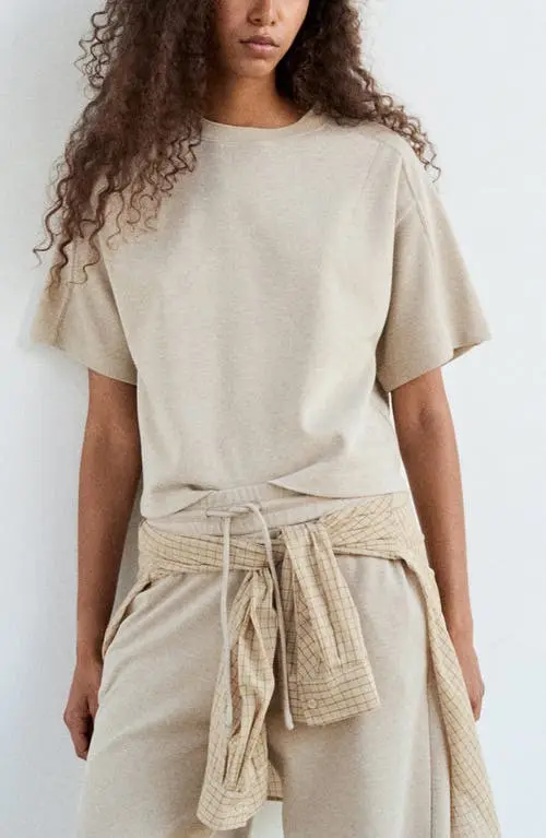 Mango Seam Detail T-shirt - Ecru