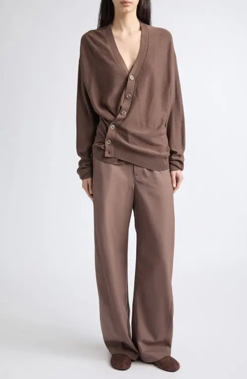 LEMAIRE Curved Seam Wide Leg Pants - Nutmeg
