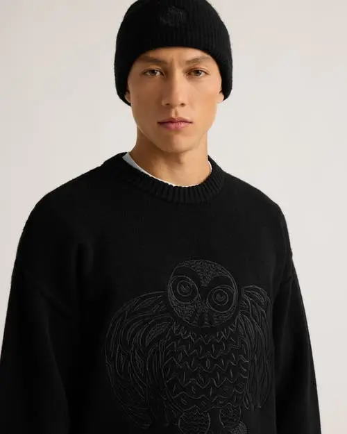 KANUK Flocon Cropped Sweater - Black