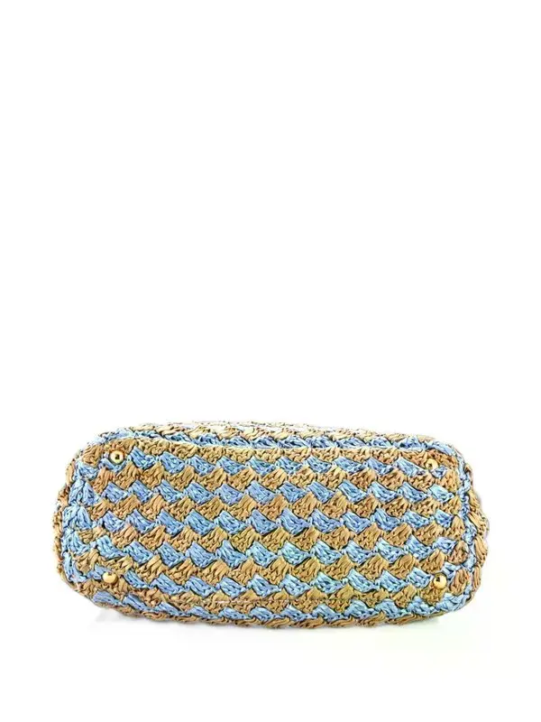 Prada Canapa Raffia Crochet Small Tote Bag