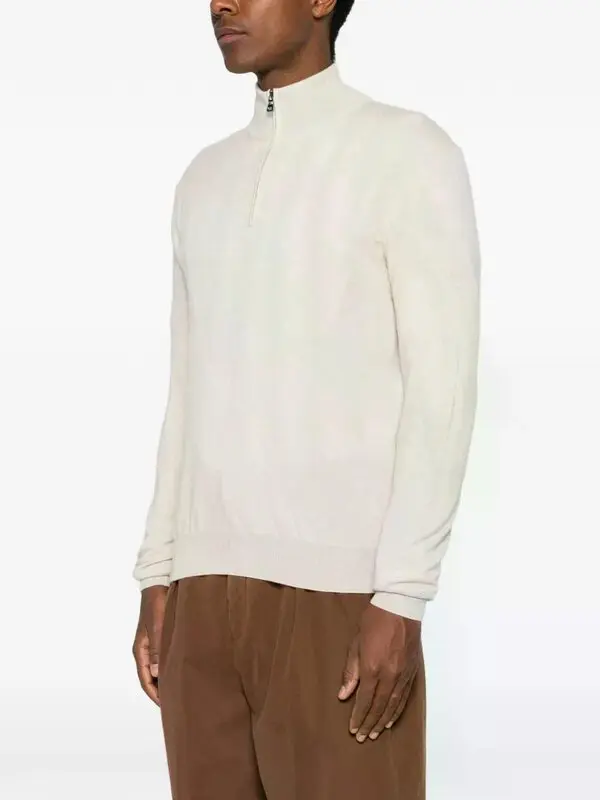FERRANTE Quarter-zip Knitted Sweater