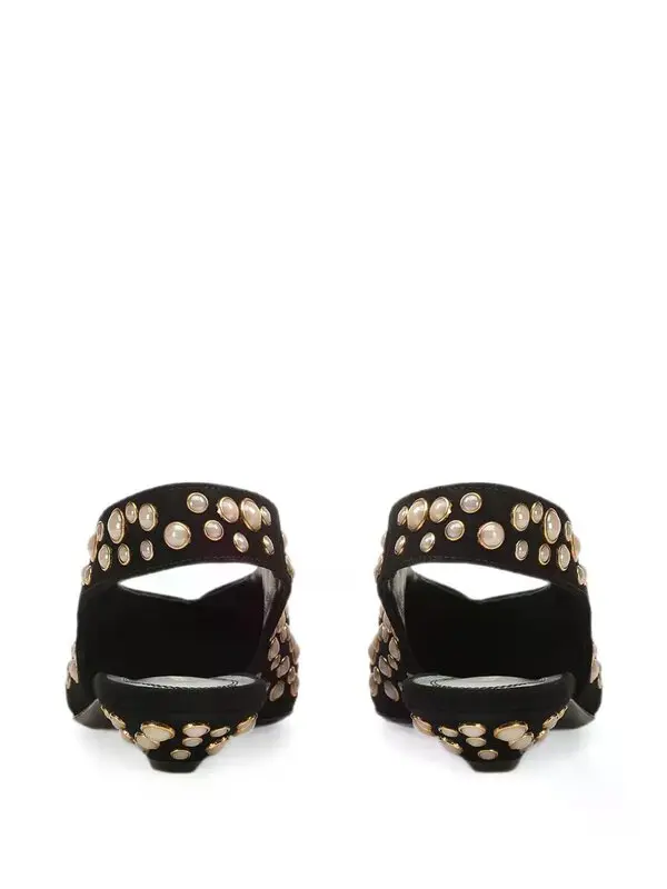 SERGIO ROSSI Beak Pearl-embellished Slingback Pumps