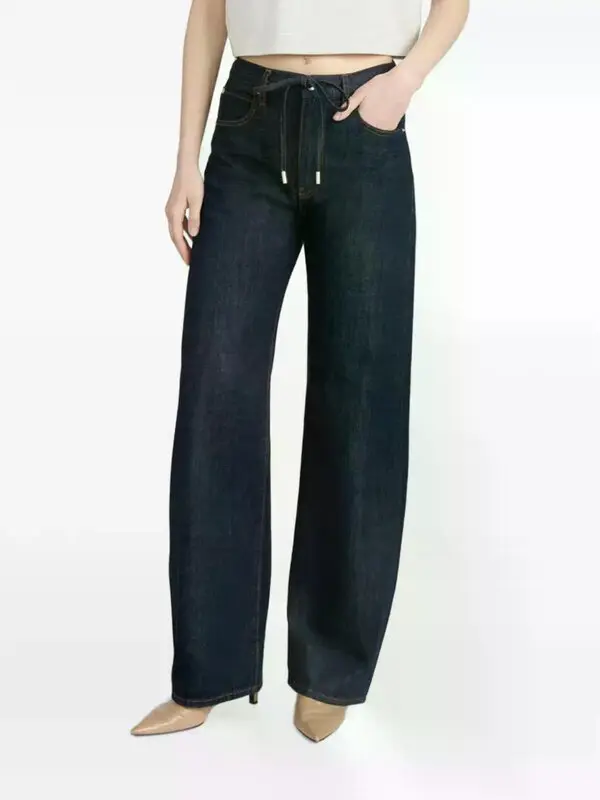 FRAME Off Duty Drawstring Wide-leg Jeans