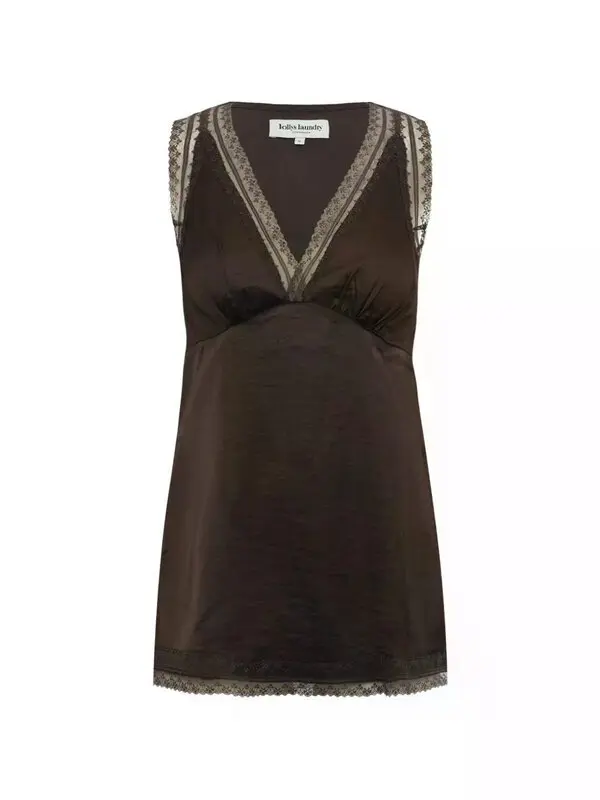 LOLLYS LAUNDRY Cain Lace-trim Satin Top