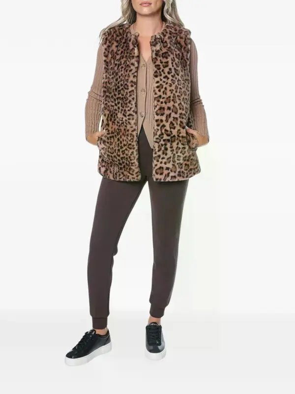 Dkny Leopard-print Faux-fur Vest
