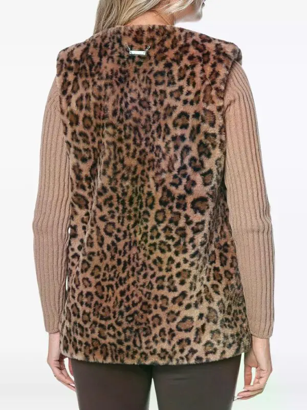 Dkny Leopard-print Faux-fur Vest