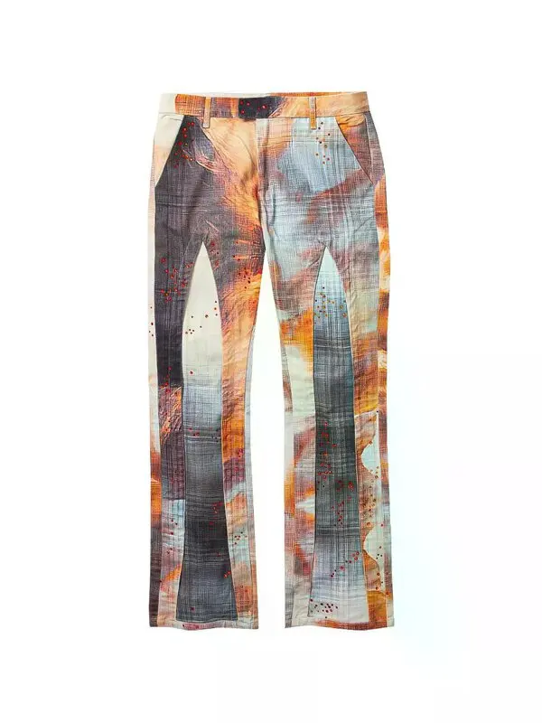 WHO DECIDES WAR Hollow Glass Sunfire Panelled Jeans - Orange