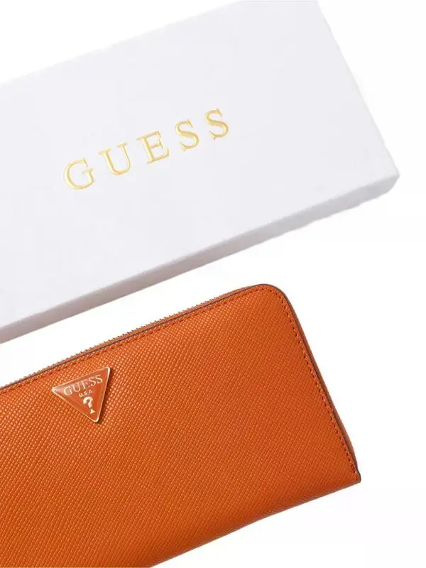 Guess Logo-plaque Saffiano-effect Wallet
