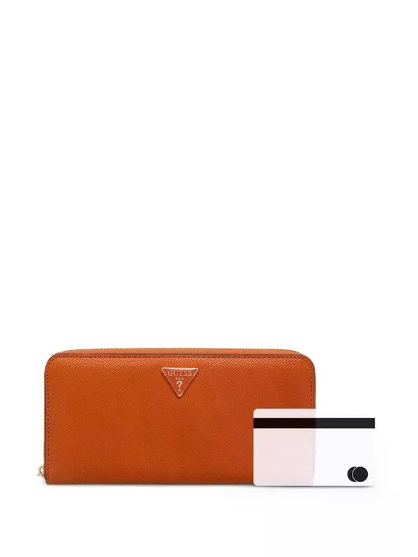 Guess Logo-plaque Saffiano-effect Wallet