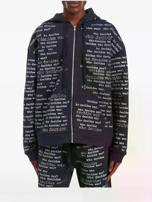 WHO DECIDES WAR Scripture Zip-up Hoodie