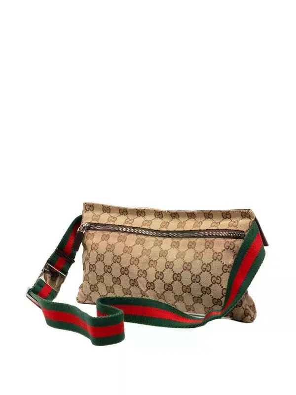 Gucci 2000-2015 Gg Canvas Web Double Pocket Belt Bag - Neutrals