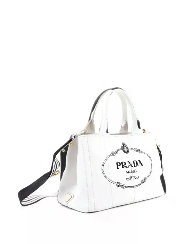 Prada Canapa Convertible Canvas Mini Tote Bag