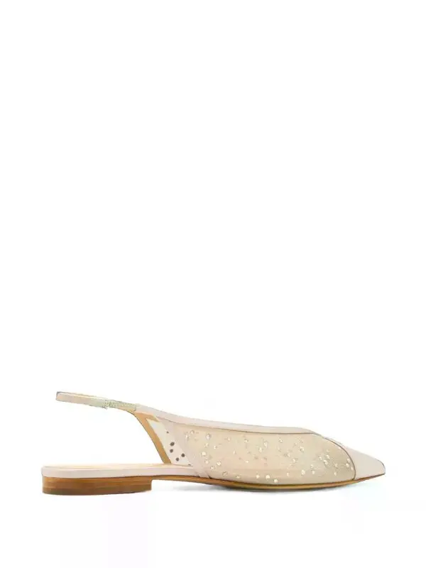 ANDREA WAZEN Ines Crystal-embellished Mesh Flat Pumps