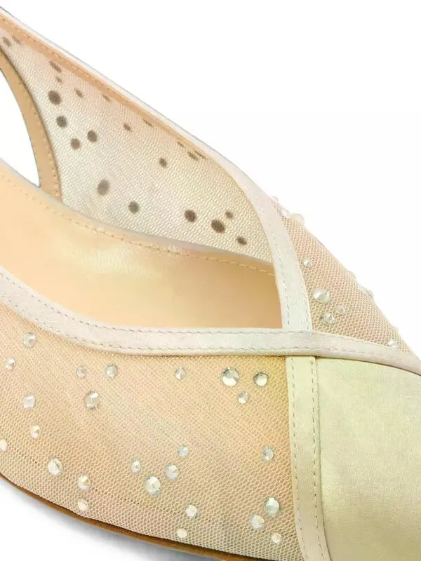 ANDREA WAZEN Ines Crystal-embellished Mesh Flat Pumps