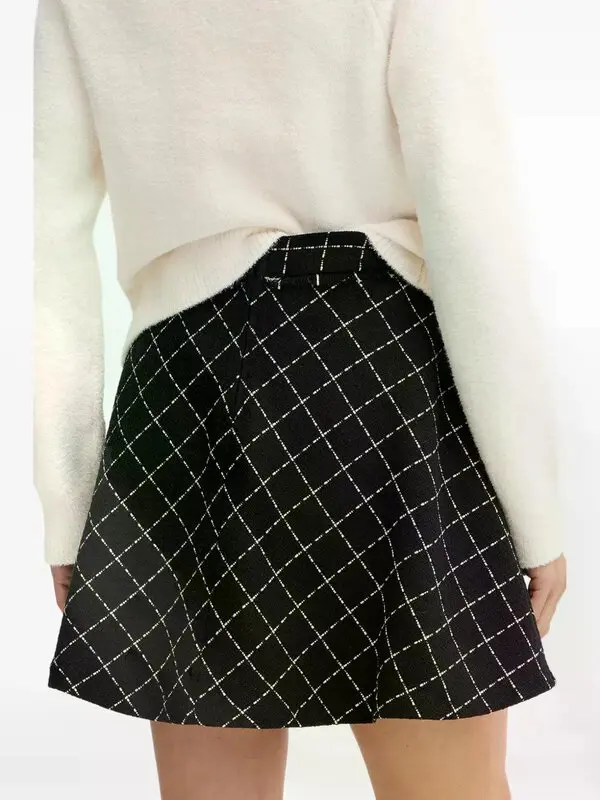 MORGAN Jilma Check-pattern A-line Mini Skirt