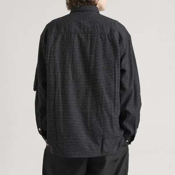 Comme Des Garçons Half Zip Micro Gingham Shirt