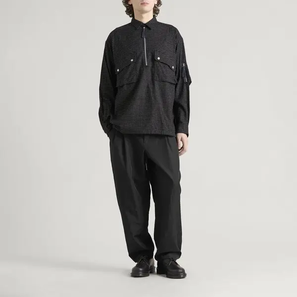 Comme Des Garçons Half Zip Micro Gingham Shirt