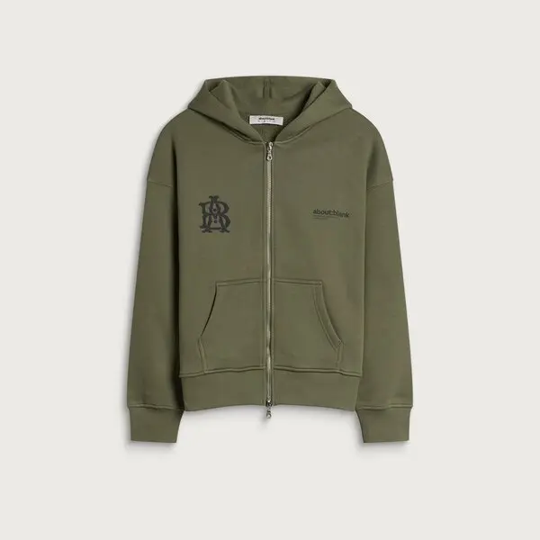 ABOUT:BLANK Dual Logo Zip Hoodie - Clover/black