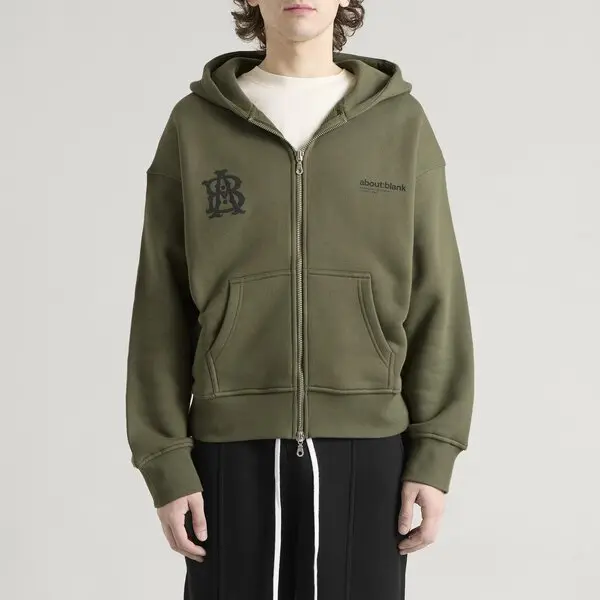 ABOUT:BLANK Dual Logo Zip Hoodie - Clover/black
