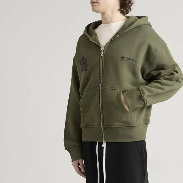 ABOUT:BLANK Dual Logo Zip Hoodie - Clover/black