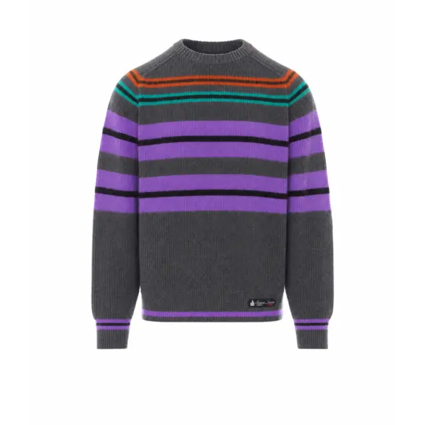 LANVIN Striped Sweater In Wool And Cashmere - Gray