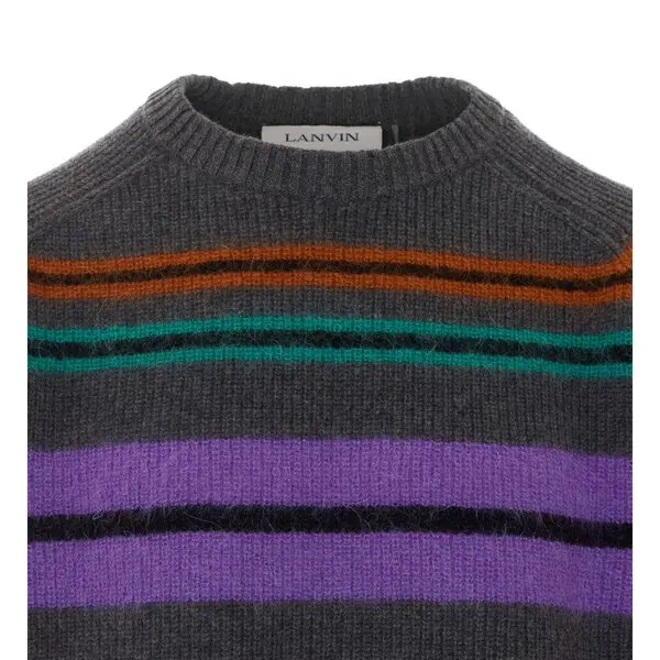 LANVIN Striped Sweater In Wool And Cashmere - Gray