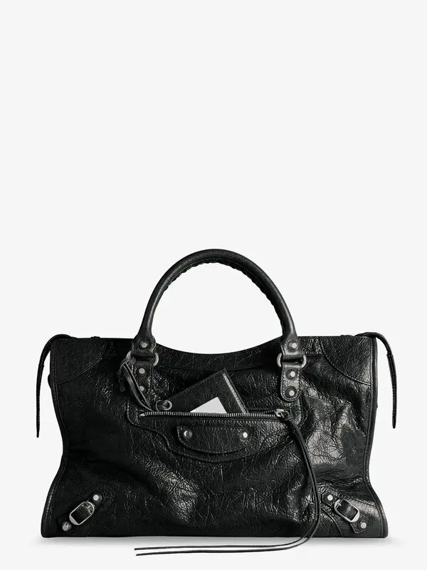 Balenciaga Le City M Leather Crossbody Bag - Black