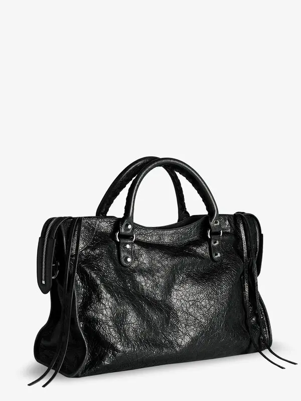 Balenciaga Le City M Leather Crossbody Bag - Black