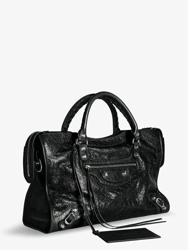 Balenciaga Le City M Leather Crossbody Bag - Black