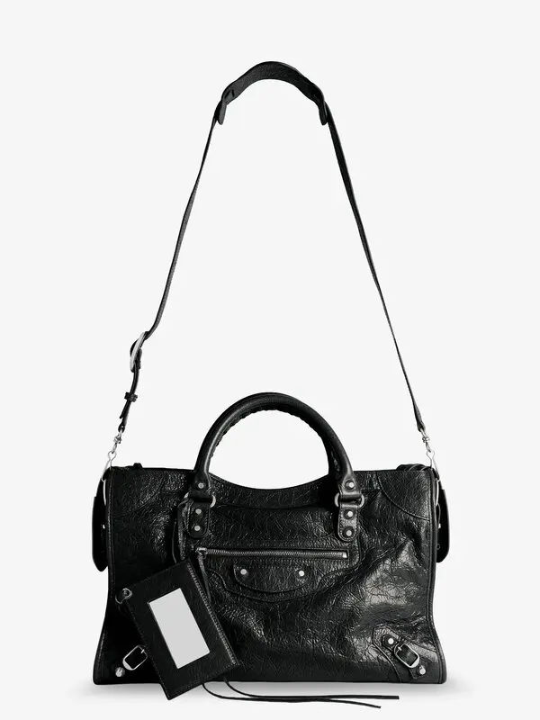 Balenciaga Le City M Leather Crossbody Bag - Black