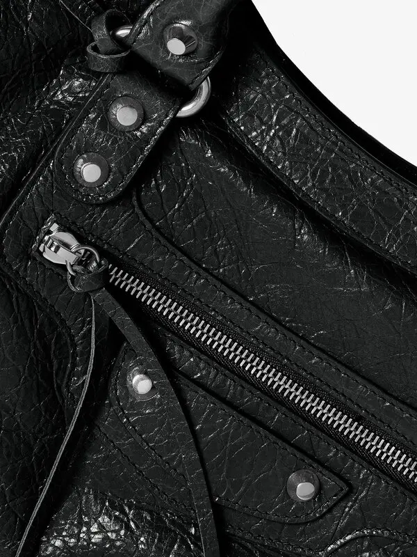 Balenciaga Le City M Leather Crossbody Bag - Black